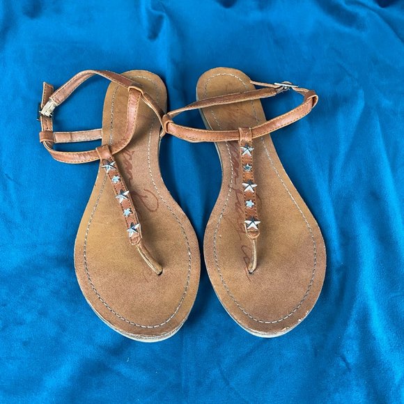 American Rag | Shoes | American Rag Silver Star Thong Sandal Brown ...
